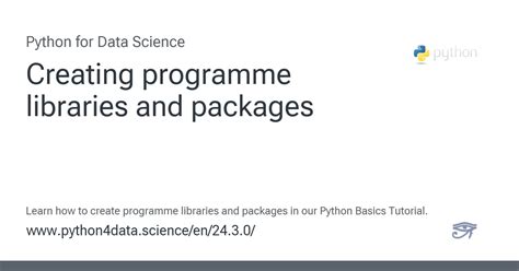 Creating Programme Libraries And Packages Python For Data Science 2430