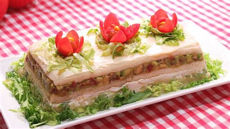 Pastel Frío De Pollo Con Pan De Molde Sandwichón De Pollo Salud