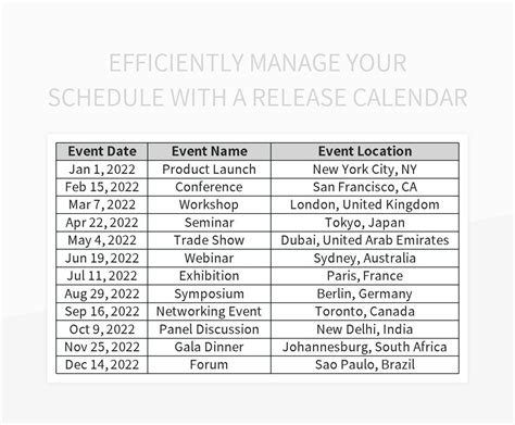 Manage Production Schedule Efficiently With A Calendar Excel Template