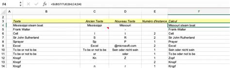 La Fonction Substitue Dexcel En Anglais Substitute