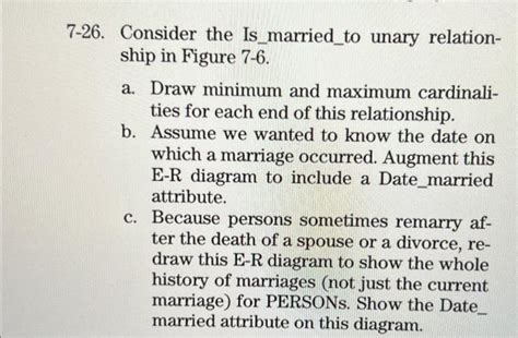 Solved 26 Consider The Ismarriedto Unary Relationship In