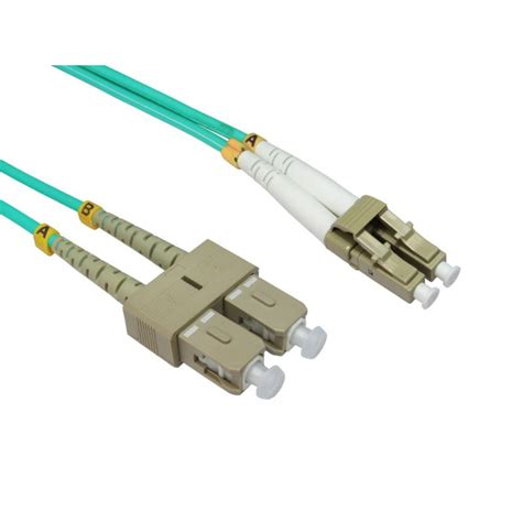 Om4 Aqua Fibre Optic Lc Lc Duplex Mm 50 125 Patch Lszh Cable 30m