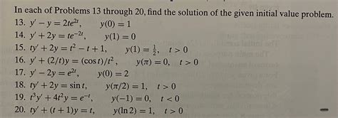 Solved In Each Of Problems 13 Through 20 Find The