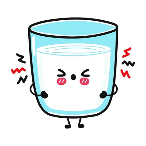 Premium Vector Cute Angry Glass Of Milk Character