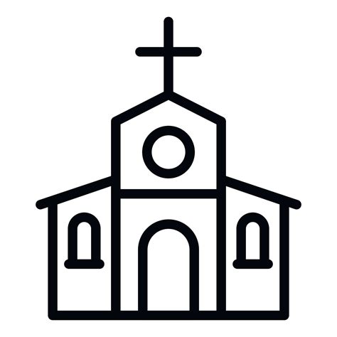 Stone Church Icon Outline Style Vector Art At Vecteezy