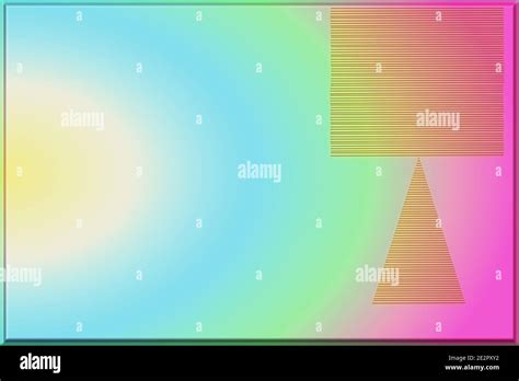 Radial Colored Background With A Rectangular And Triangular Moire