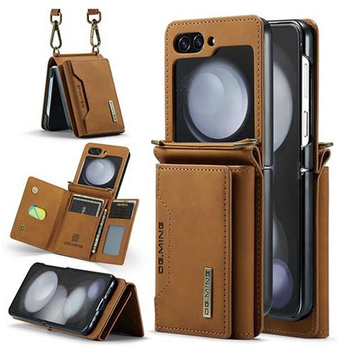 갤럭시z플립5 제트지 힌지보호 크로스 스트랩 줄 카드 수납 포켓 홀더 가죽 지갑 핸드폰 케이스 티몬