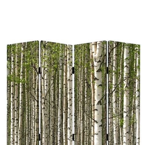 3 Panel Foldable Canvas Evergreen Forest Print Screen Green And White