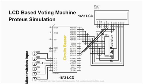 Lcd Based Smart Electronic Voting Machine Using 8051 Microcontroller Circuits Bazaar