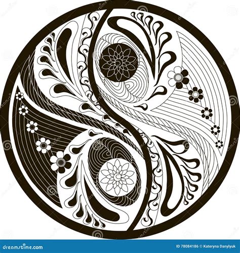 Yin Yang Symbol Schwarzweiss Vektor Abbildung Illustration Von Mann