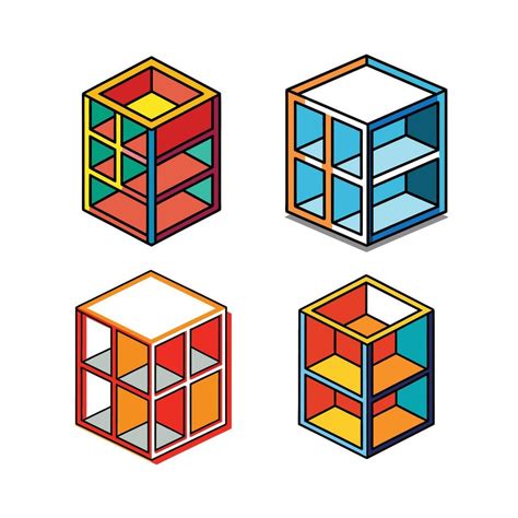 Set Of Stylish Cube Shelf For Organization 56876442 Vector Art At Vecteezy