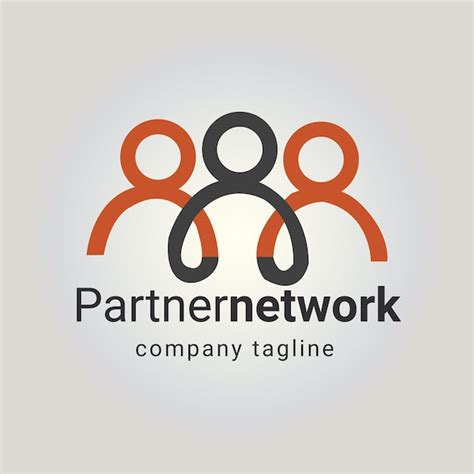 Design De Logotipo Da Rede De Parceiros Vetor Premium