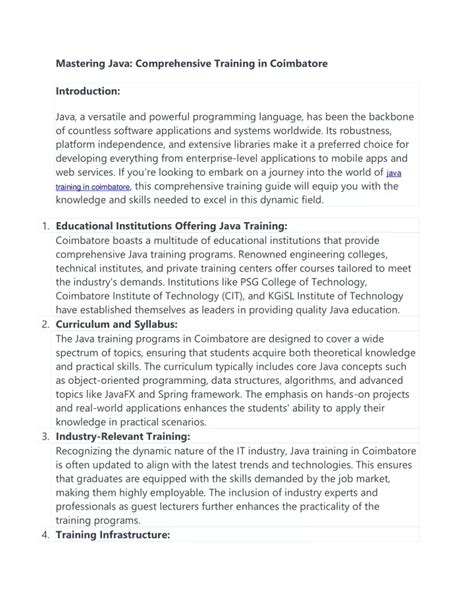 ppt java training in coimbatore powerpoint presentation free