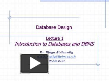 Ppt Database Design Lecture Introduction To Databases And Dbms