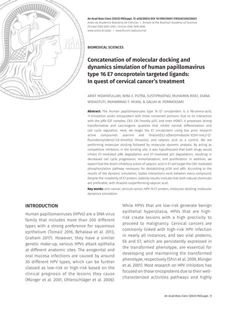Pdf Concatenation Of Molecular Docking And Dynamics Simulation Of