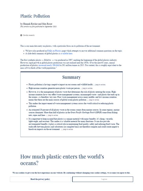 Plastic Pollution Our World In Data Pdf Waste Plastic