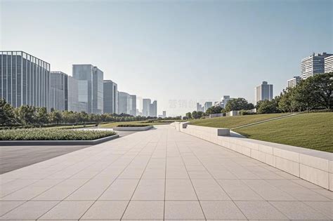 高楼大厦AI数字艺术 城市背景现代简约风格城市景观宽阔道路绿化带高楼大厦商业照片 AI图片免费下载 png格式 4096像素 编号