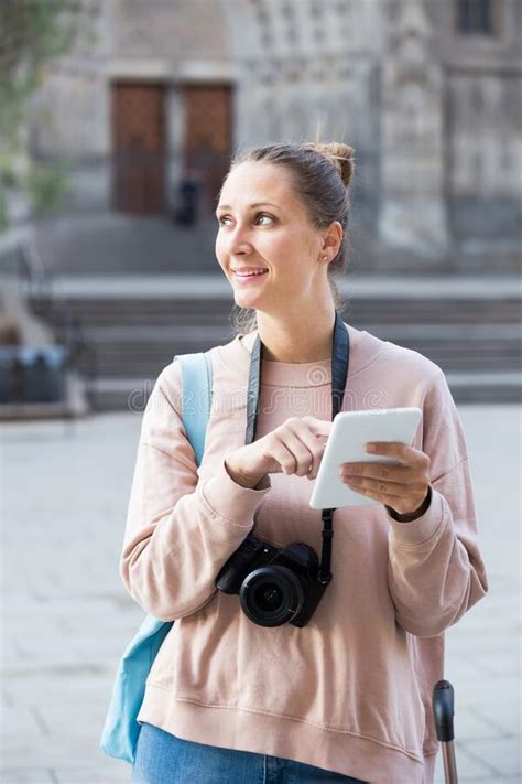 Traveling Girl Searching For The Direction Stock Image Image Of Young