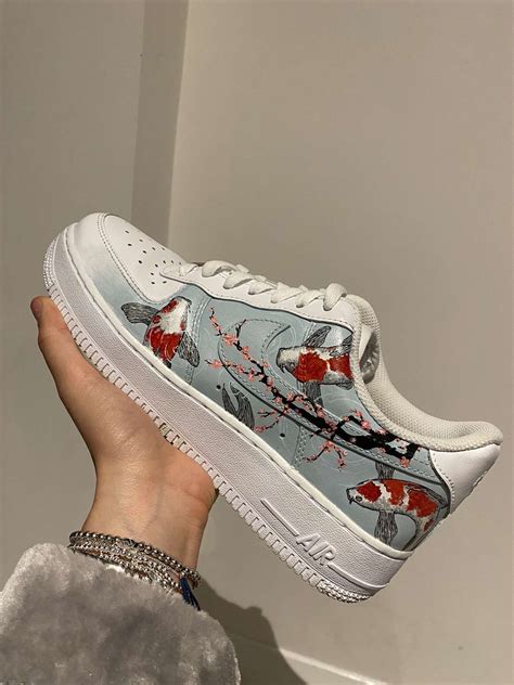 Koi Fish Air Force 1 Custom Custom Shoes Diy Custom Painted Shoes