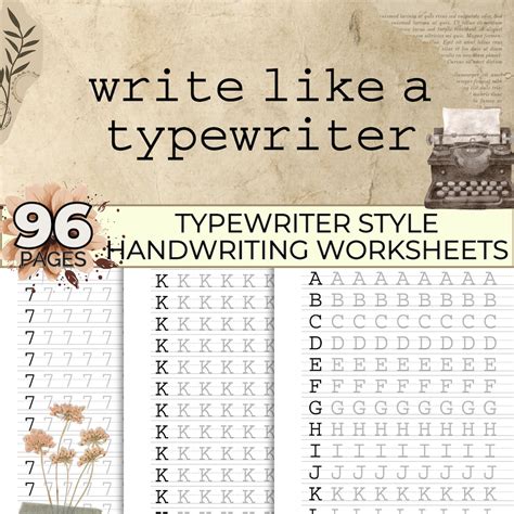 Typewriter Handwriting Practice Worksheets Tracing Sheets Alphabet