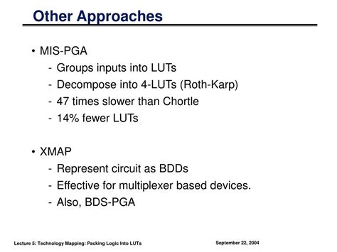 Ppt Ece 697f Reconfigurable Computing Lecture 5 Technology Mapping Packing Logic Into Luts