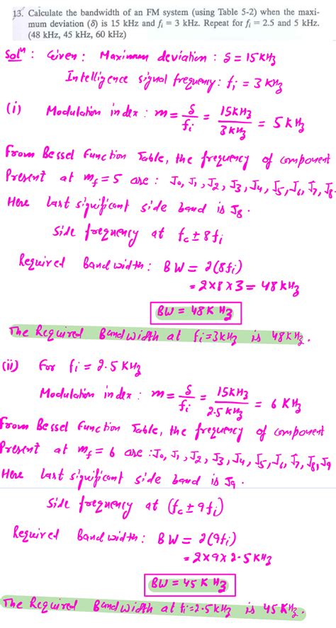 [solved] Please Solve Quickly 13 Calculate The Bandwidth Of An Fm