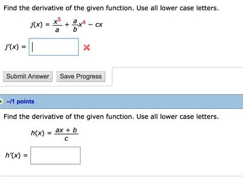 Solved Find The Derivative Of The Given Function Use All