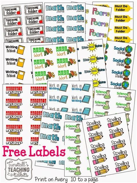 Free Labels For Folders And Journals Classroom Organisation Teacher