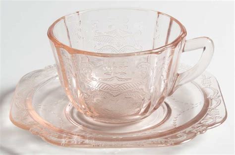 Recollection Pink Cup And Saucer Set By Indiana Glass Replacements Ltd