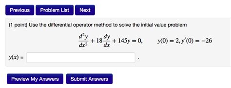 solved use the differential operator method to solve the
