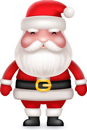 귀여운 3 차원 현실 만화 산타 클로스 장난감 캐릭터 아이콘 절연 벡터 일러스트 레이 션 3차원 형태에 대한 스톡 벡터 아트 및 기타 이미지 3차원 형태 건강관리와