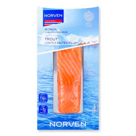 Форель Norven слабосолена філе шматок 180г онлайн супермаркет «Сільпо