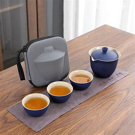 Set 4 Piese Pentru Ceai Chinezesc Japonez Gaiwan 3 Cescute Pretabil