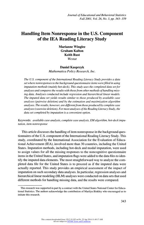 Pdf Experiments With Variance Estimation From Survey Data With Imputed Values