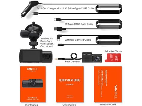 Vantrue N4 Dual Dash Cam 3 Channel 1440P Front 1080P Inside 1080P