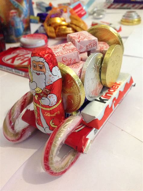 Fabulous Christmas Santa Sleigh Made Out Of Candy Caneslindt Father