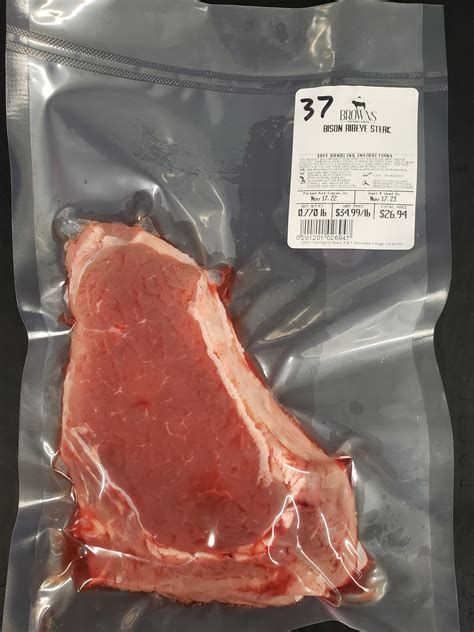 Bison Ribeye Steak 37 Browns Top Shelf Meats