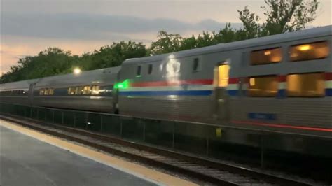 Southbound Amtrak Passenger Train Leaving Deerfield Beach Station
