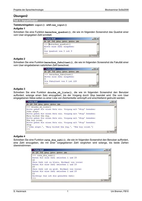 Python Übungen 2