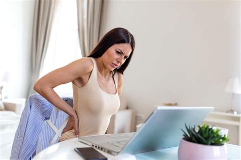 Premium Photo Business Woman Suffering From Back Pain Incorrect