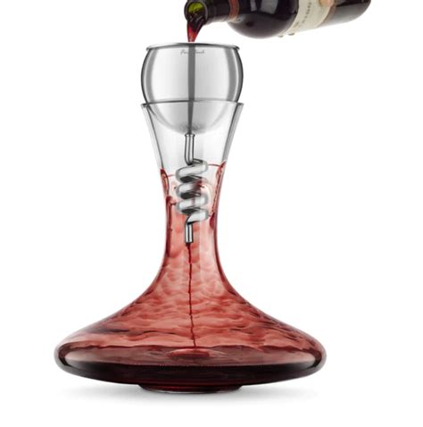 Twister Stainless Steel Aerator And Decanter Set Black Bison