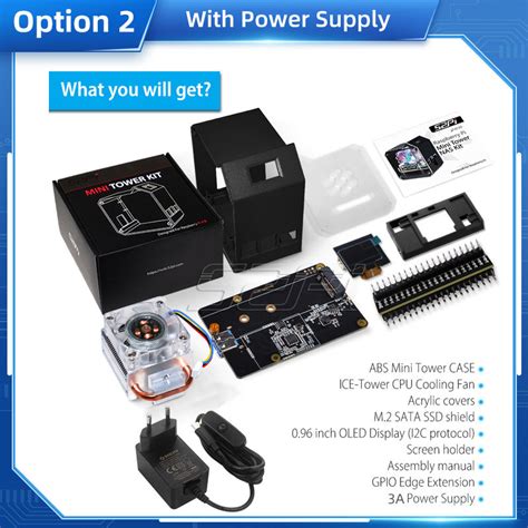 52pi Raspberry Pi 4 Model B Abs รูปหอคอยเล็กชุด Nas พร้อมทาวเวอร์