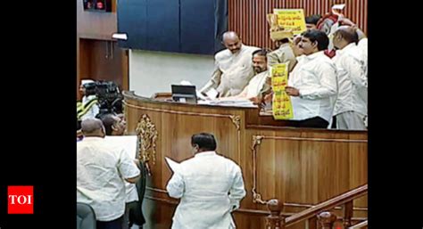 Scuffle Between Ysrcp Tdp Mlas In Ap House Vijayawada News Times
