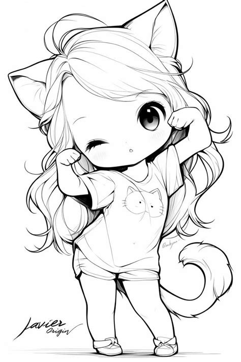 Chica Gato Para Colorear Ariel Para Colorir Desenhos Lindos Para