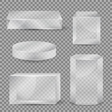 Premium Vector Realistic 3d Geometric Glass Shapes