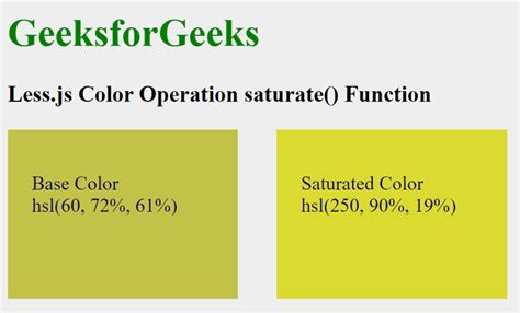 Lessjs 颜色运算 Saturate 函数 码农参考