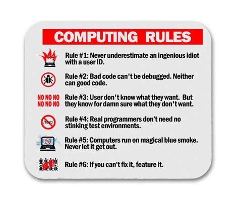 Computing Rules Funny Mouse Pad For Computer Geeks And Nerds Neurons