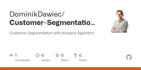 Github Dominikdawiec Customer Segmentation With K Means Algorithm Customer Segmentation With