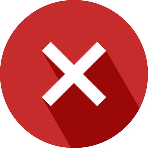 Red Cross Mark Icon With Long Shadow 46014195 Png