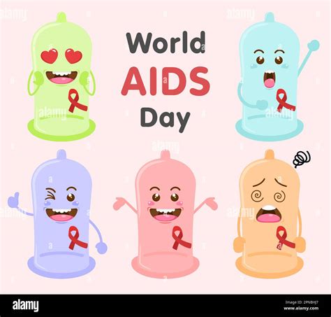 Cute Condoms World Aids Day Set Stock Vector Image And Art Alamy